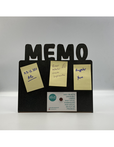 Pense-bête magnétique "MEMO"en métal brut